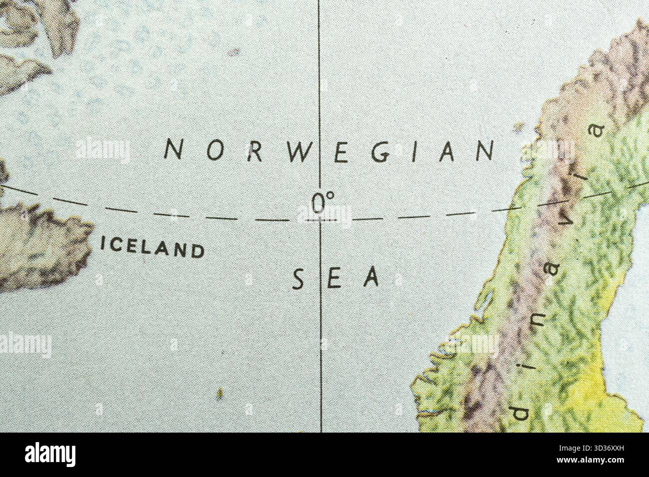 An old nautical chart depicts the southern Iceland region, with ...