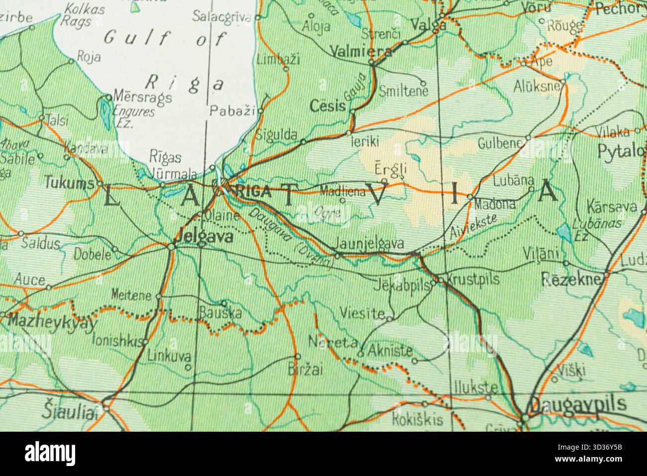 A detailed map showing the Baltic states Estonia, Latvia, and Lithuania ...