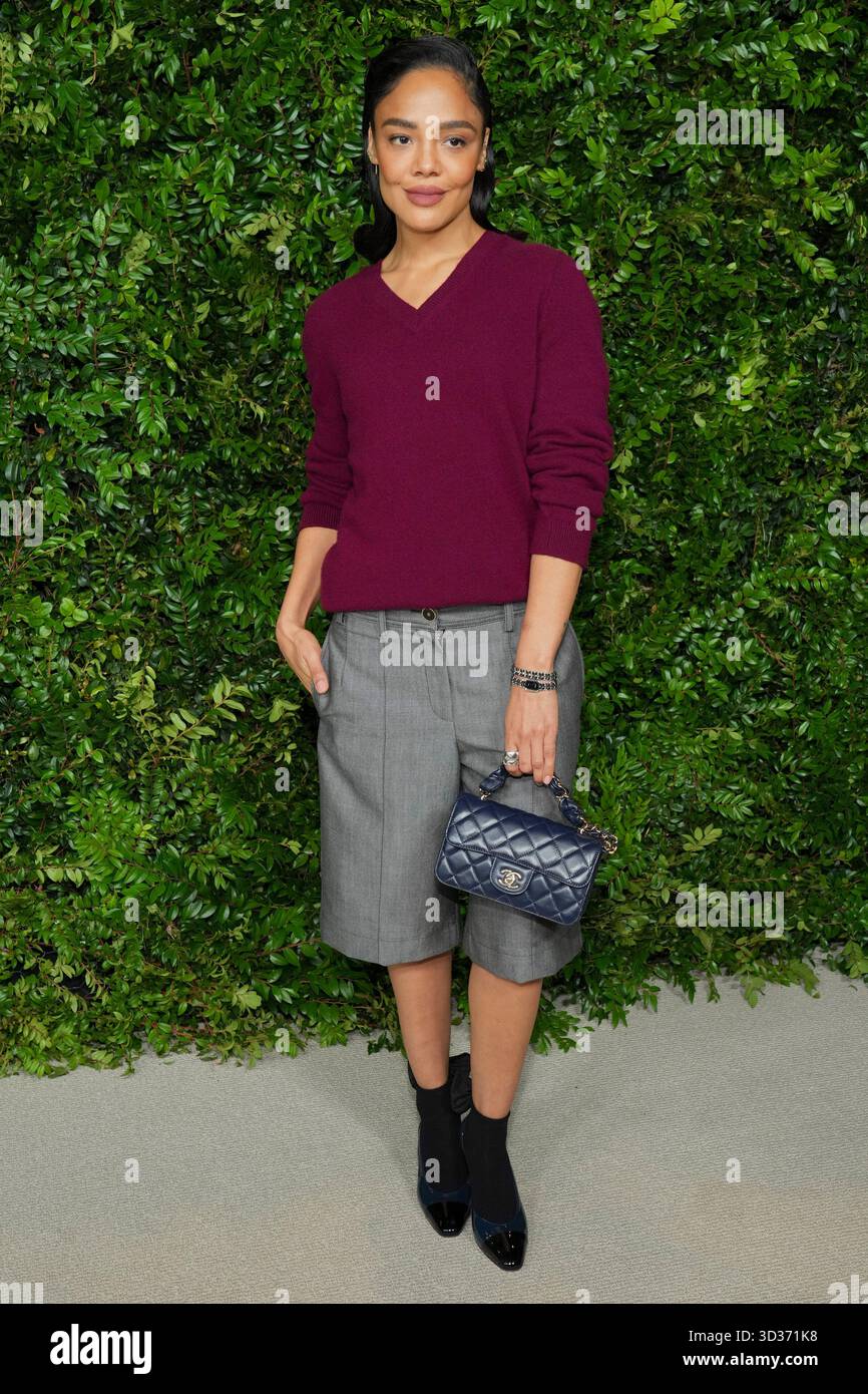 Tessa Thompson arrives at the 2025 annual Academy Women's Luncheon on ...