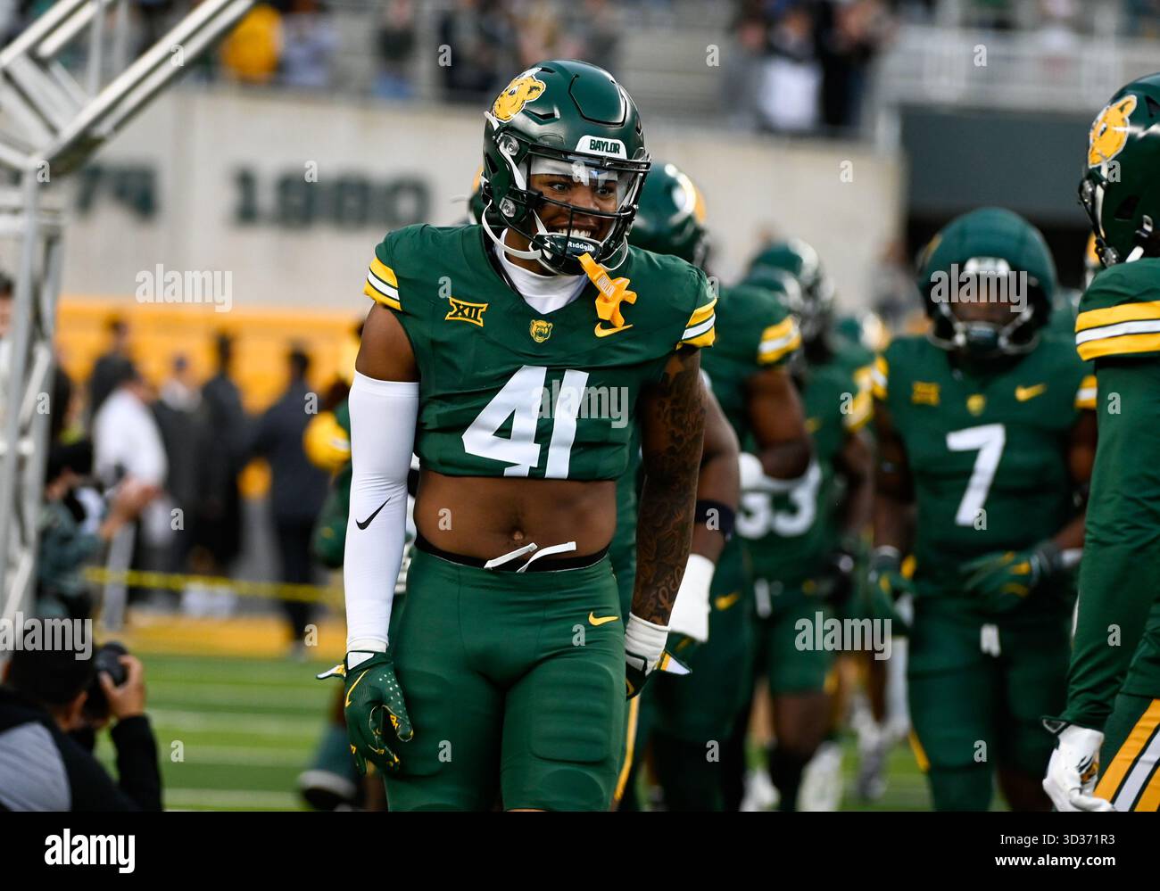 November 01, 2025 Baylor Bears linebacker Kaleb Burns (41) before the ...