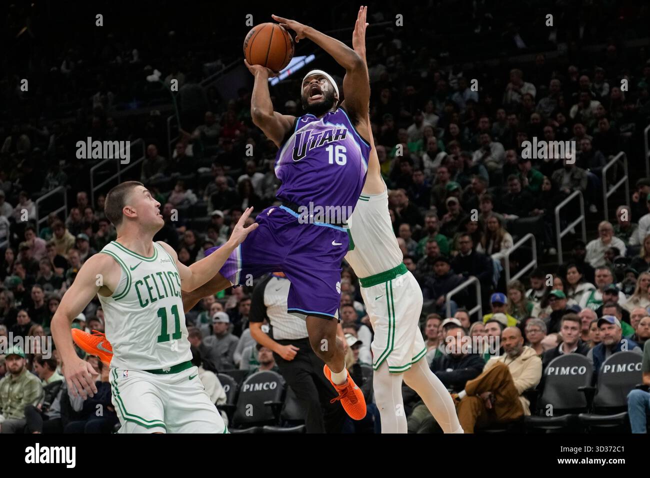 Utah Jazz guard Elijah Harkless (16) during an NBA basketball game ...