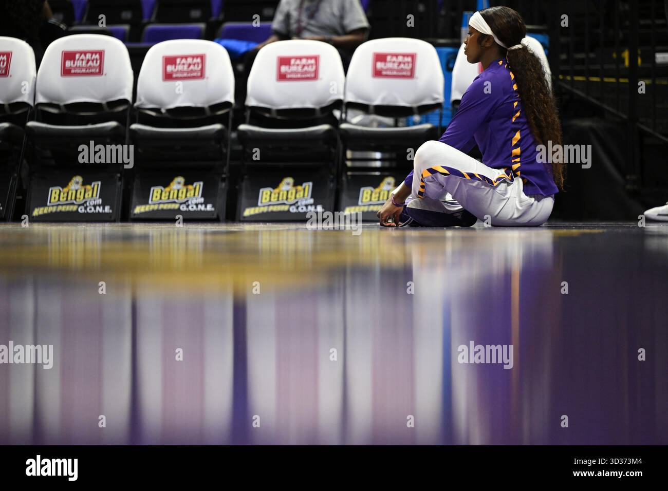 LSU guard Flau'jae Johnson (4) during pregame against Houston Christian ...