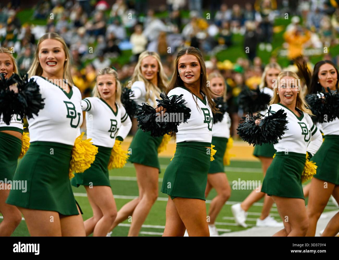 November 01, 2025 Baylor Bears cheerleaders before the NCAA Football ...