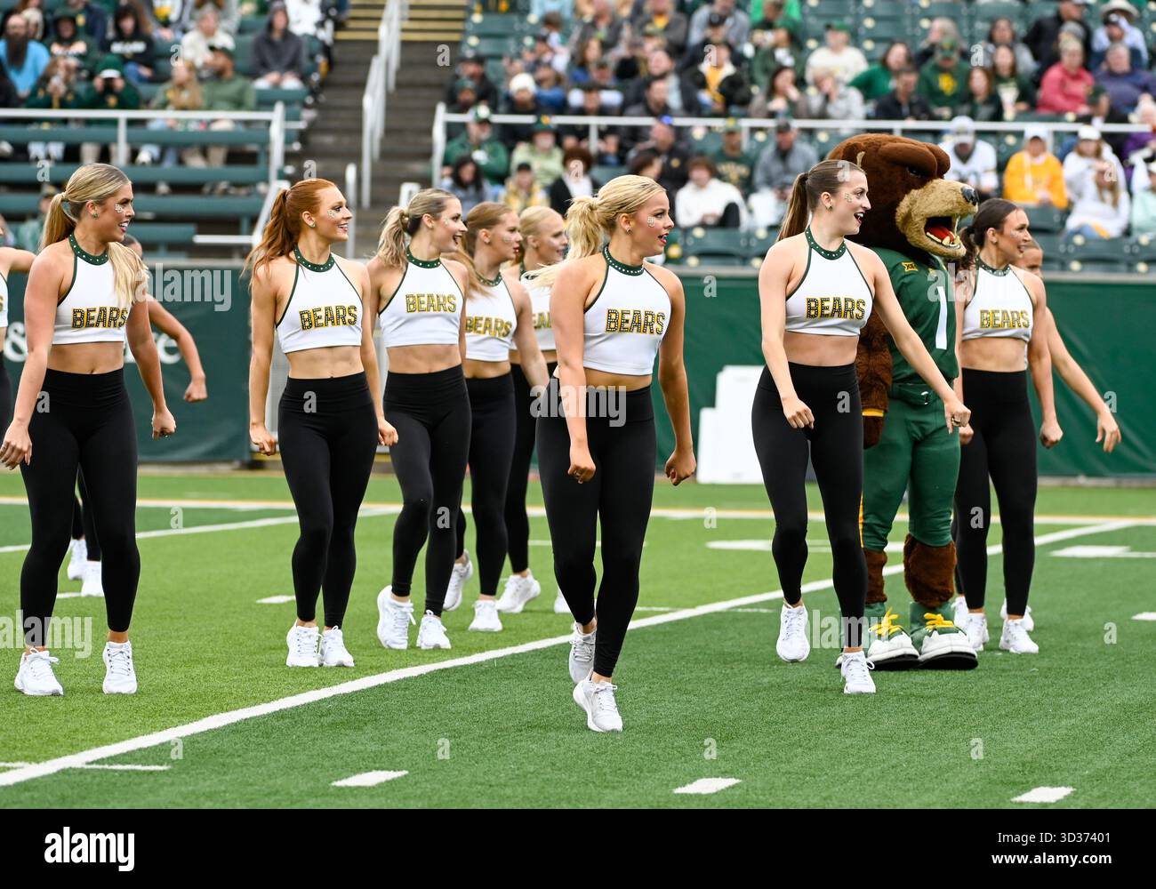 November 01, 2025 Baylor Bears song leaders perform during the 2nd half ...