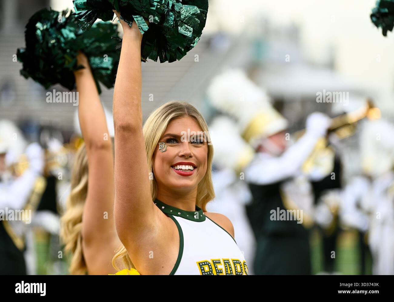 November 01, 2025 Baylor Bears cheerleaders before the NCAA Football ...