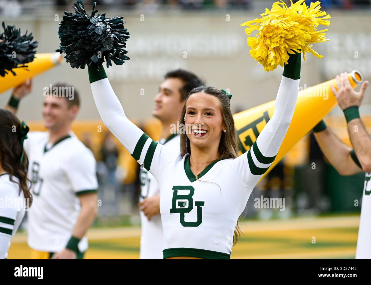 November 01, 2025 Baylor Bears cheerleaders before the NCAA Football ...