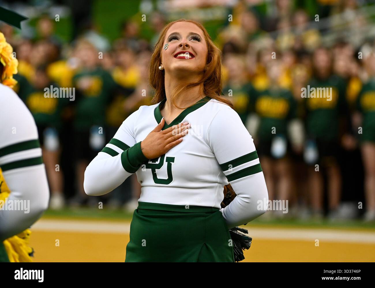 November 01, 2025 Baylor Bears cheerleaders before the NCAA Football ...