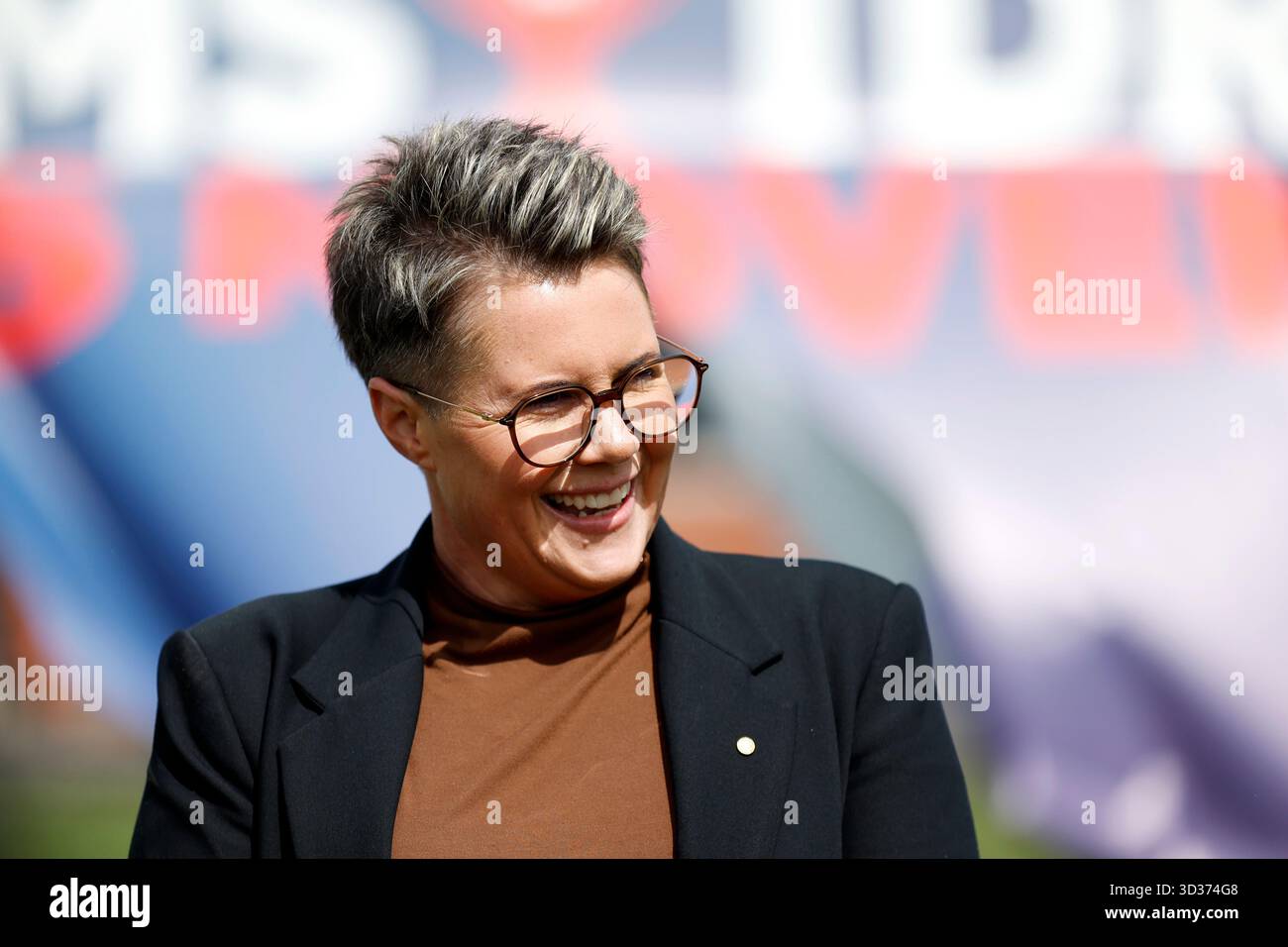 Bec Goddard speaks during the 2025 AFLW Finals Series launch at ...