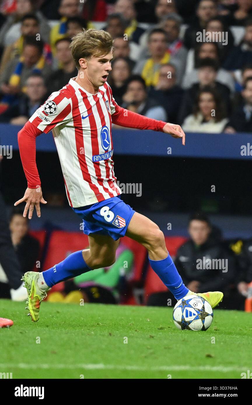 Pablo Barrios of Atletico de Madrid seen in action during the UEFA ...