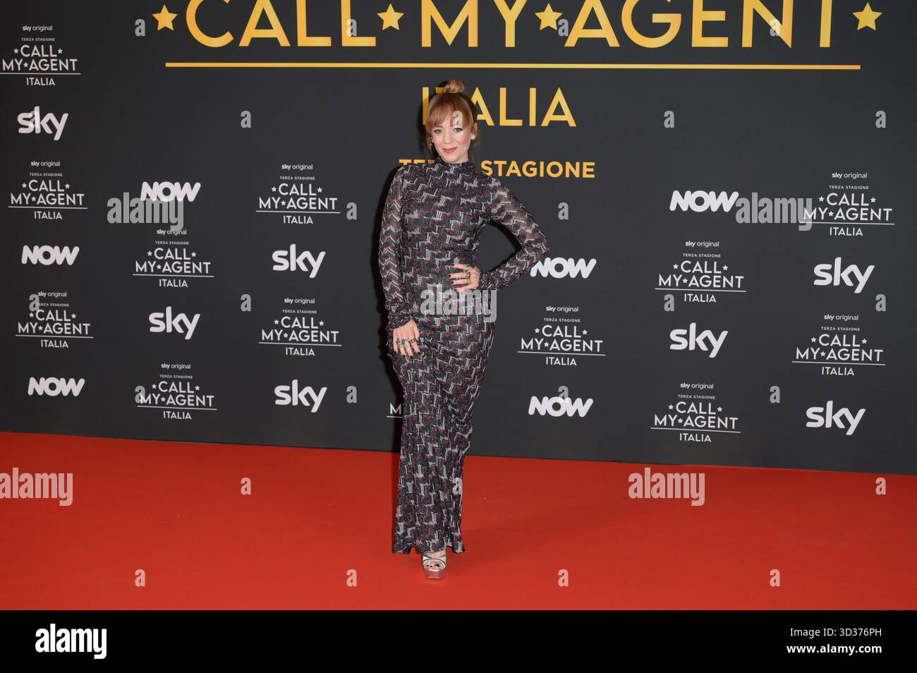 Sara Lazzaro attends the red carpet of Sky tv program Call my agent ...