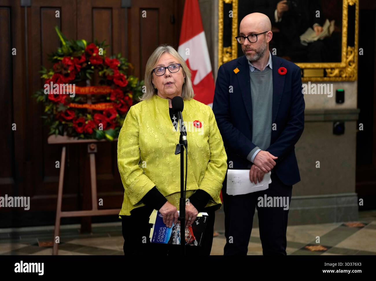 Green Party Leader Elizabeth May and former Green MP Mike Morrice speak ...