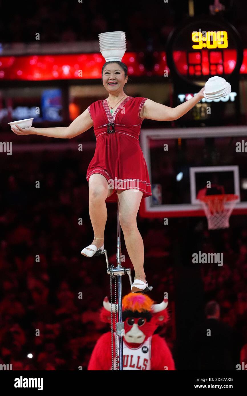 Red Panda performs in the halftime during an NBA basketball game ...