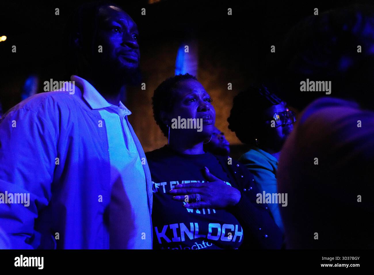 Attendees react during an election night watch party for Detroit ...