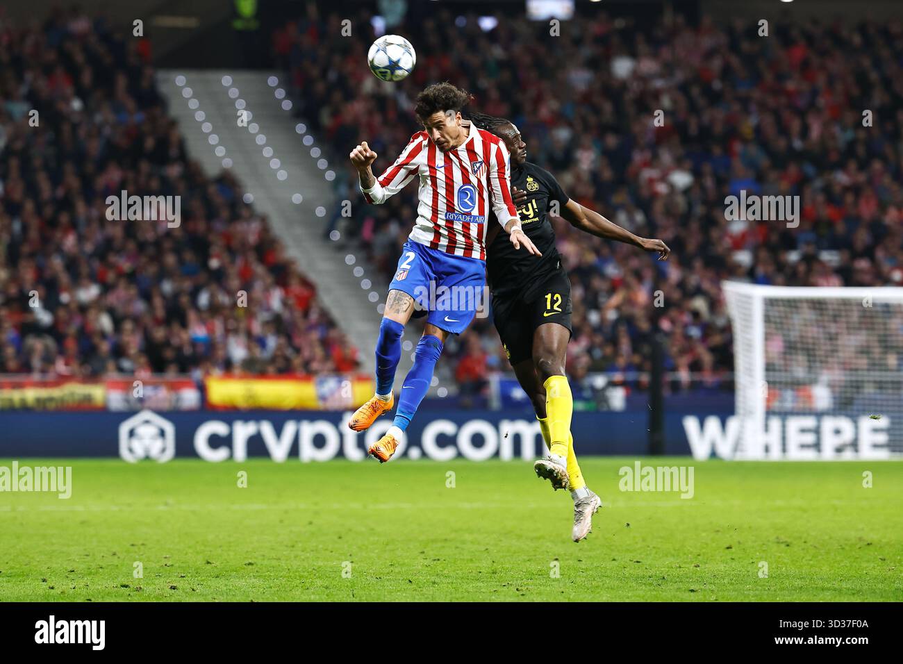 (L-R) Jose Maria Gimenez (Atletico), Promise David (Union Saint ...