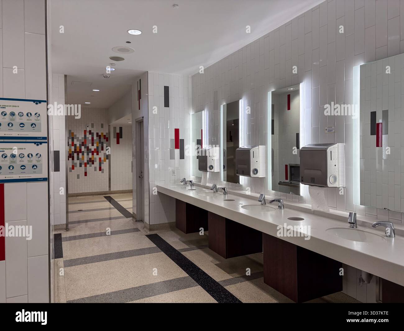 Modern washroom interior at Toronto Pearson International Airport ...
