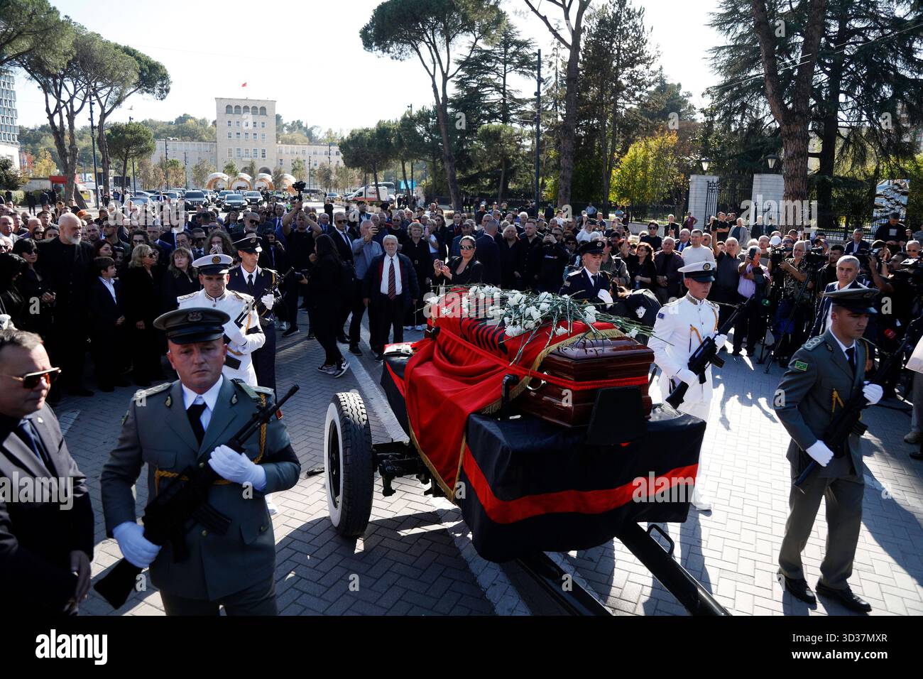 State ceremony for the late former Albanian PM Fatos Nano in Tirana ...