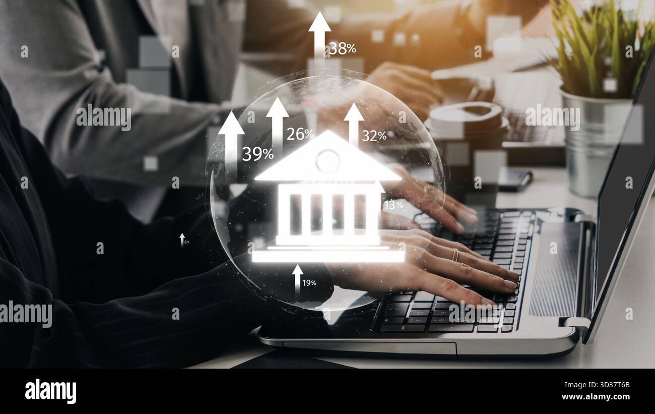 Online banking and digital banking innovation combining finance and ...