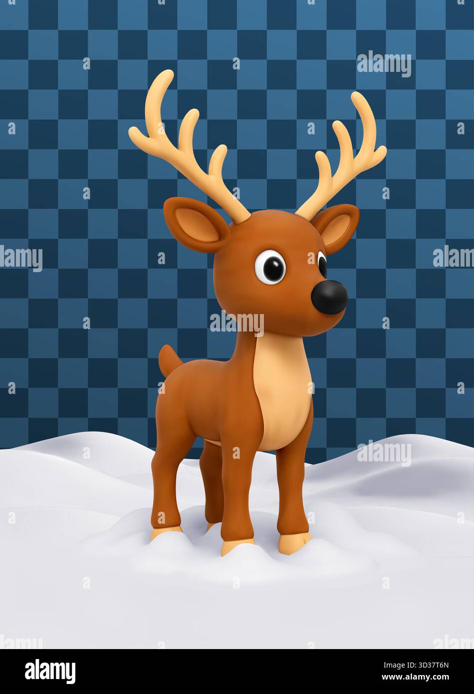 Adorable reindeer in snow Stock Vector Images - Alamy