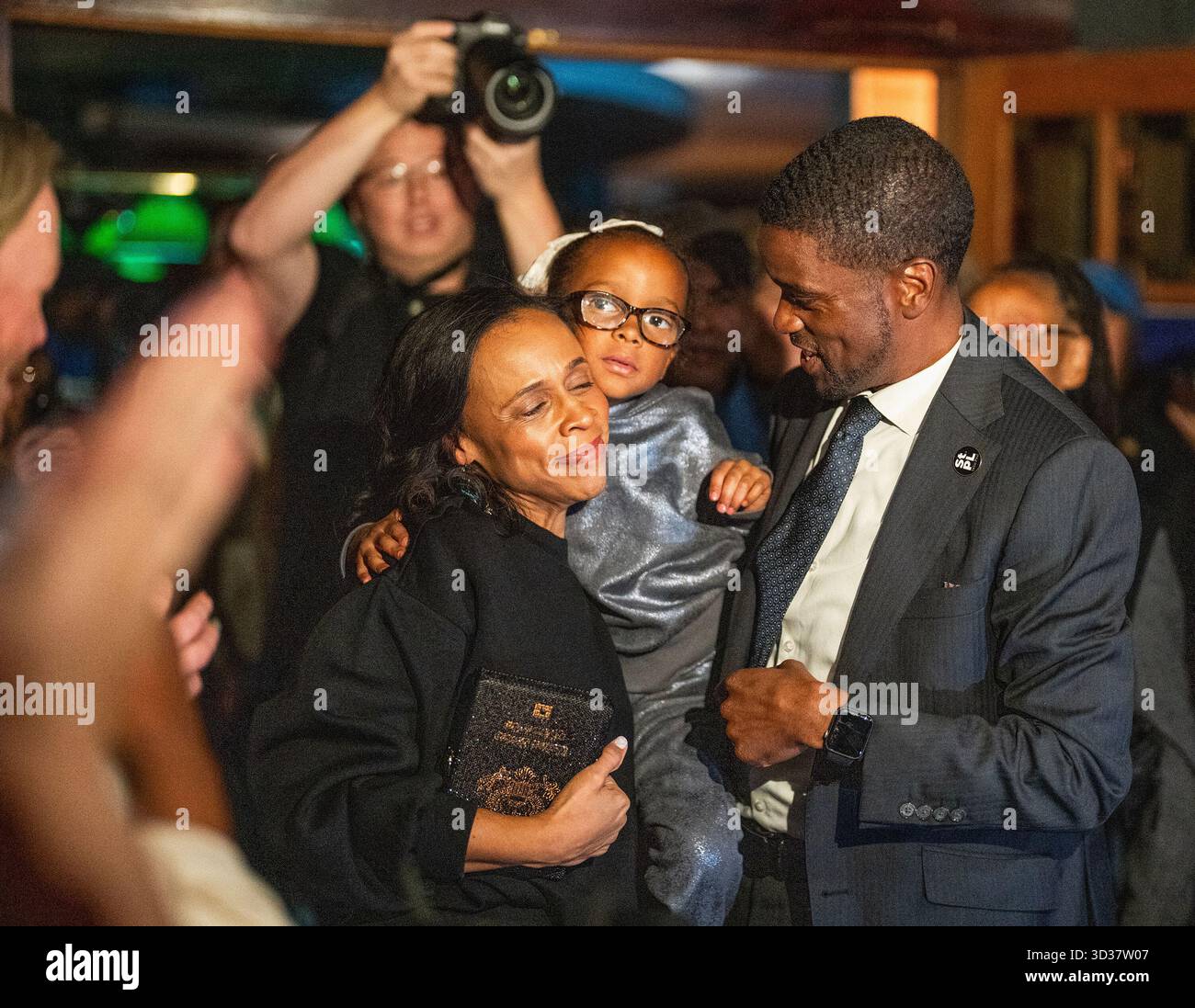 Mayor Melvin Carter arrives to greet his supporters at The Black Hart ...
