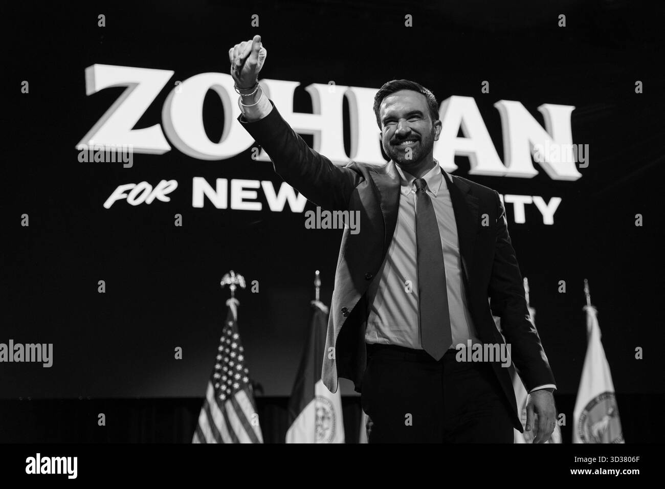New York, USA. 05th Nov, 2025. New York City mayoral candidate Zohran ...