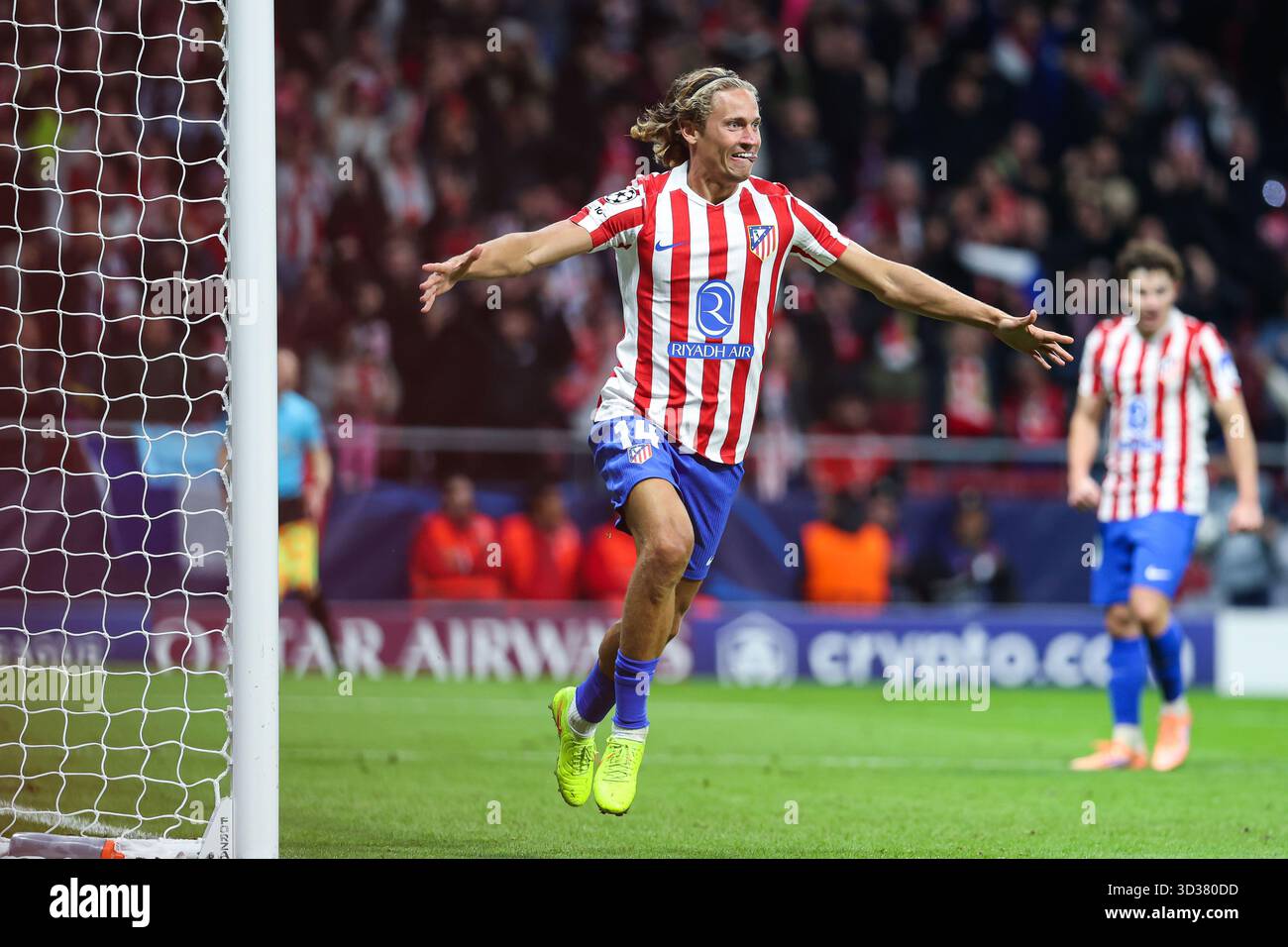 Marcos Llorente of Atletico de Madrid celebrates a goal 3-1 during the ...