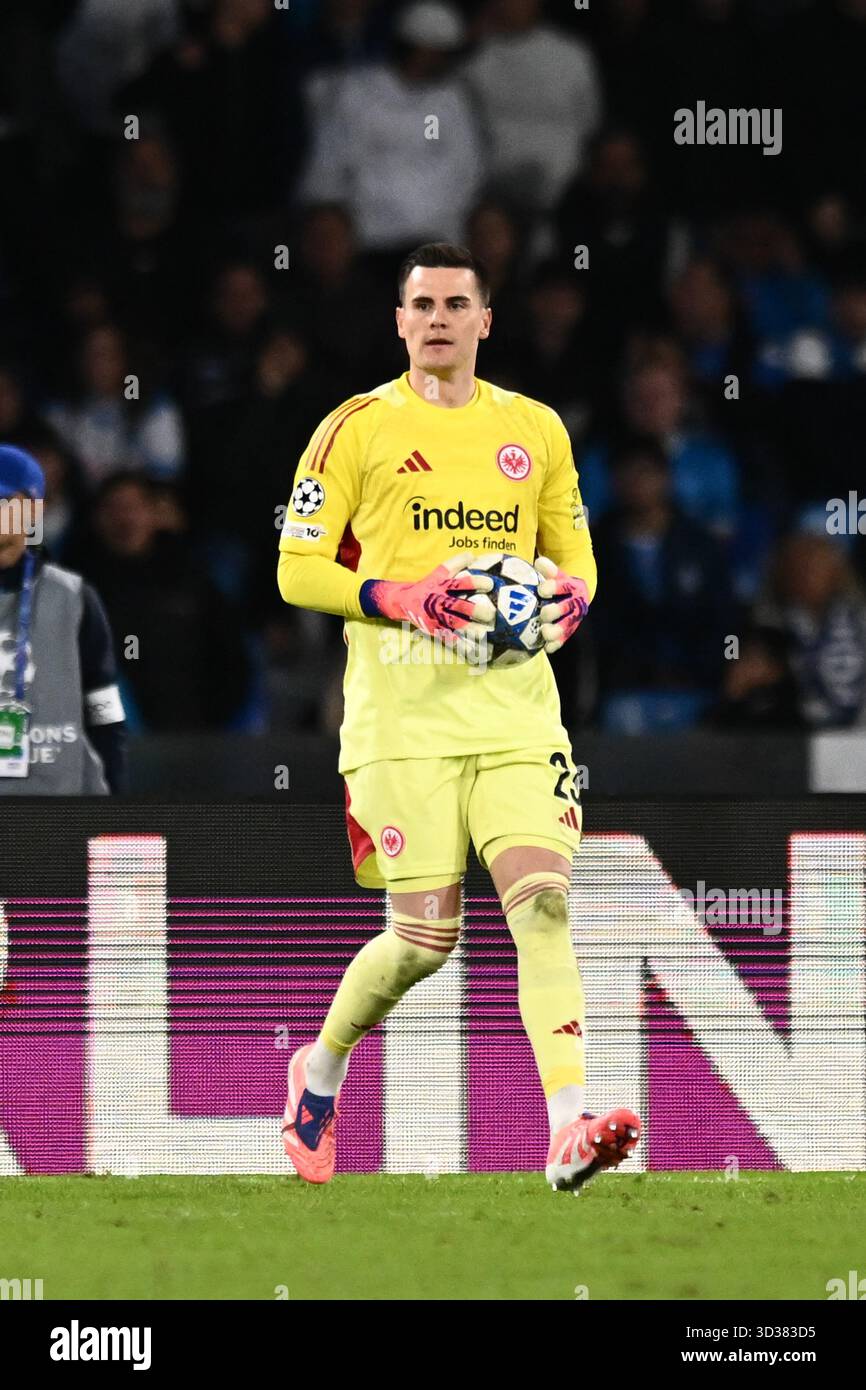 Naples, Italy 4Th Nov. 2025: Michael Zetterer of Eintracht Frankfurt in ...