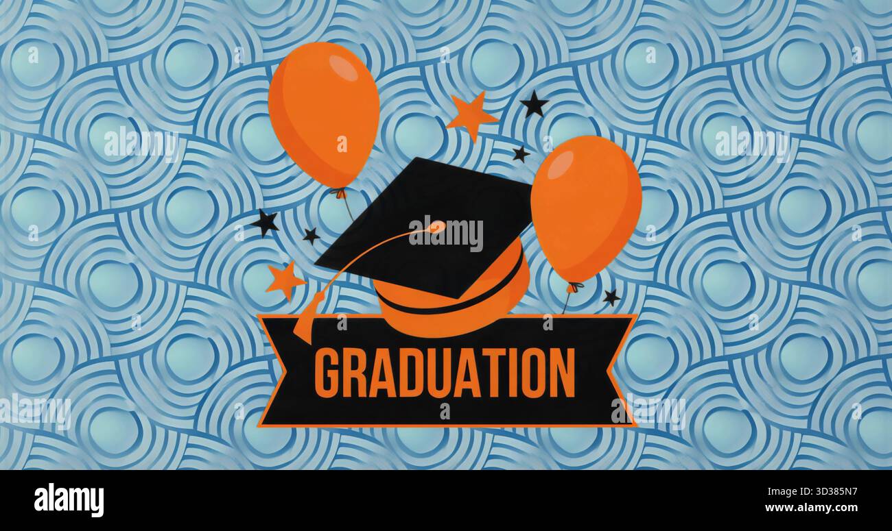 Graduation stars blue banner hi-res stock photography and images - Alamy