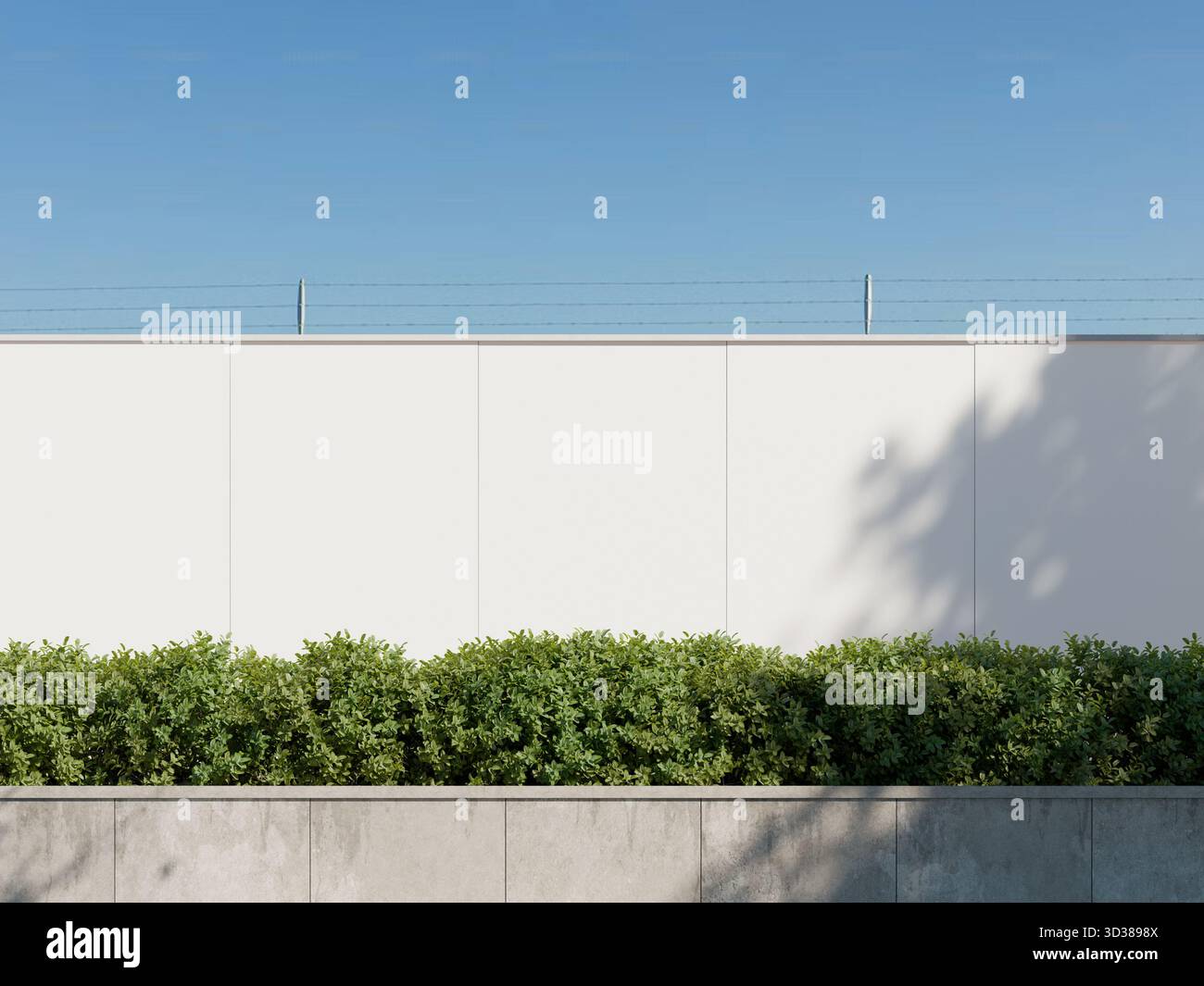 Outdoor Hoarding Billboard Mockup On A Fencing Over Hedges Stock Photo ...