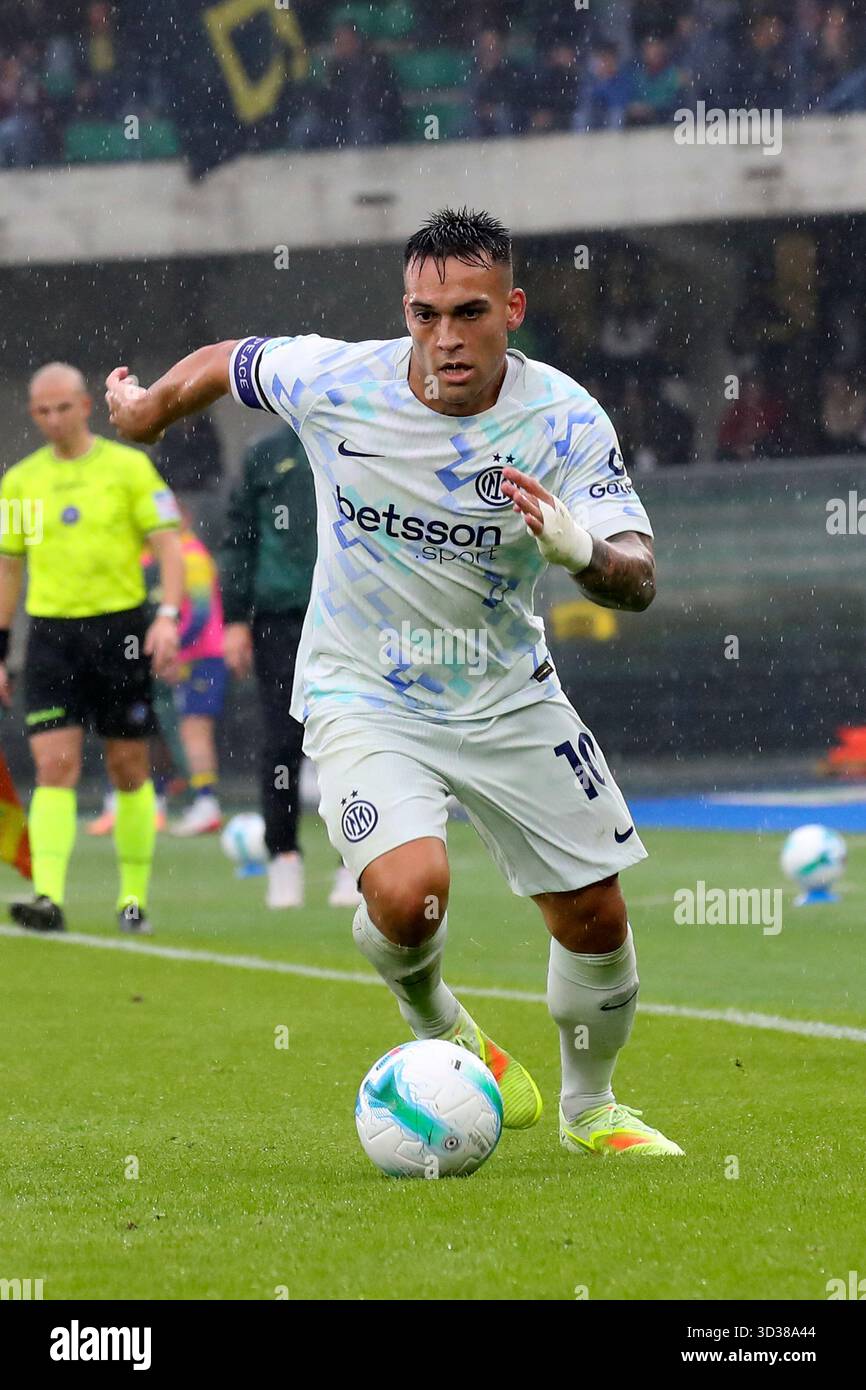Inter Milan’s Lautaro Martinez during the Serie A soccer match between ...