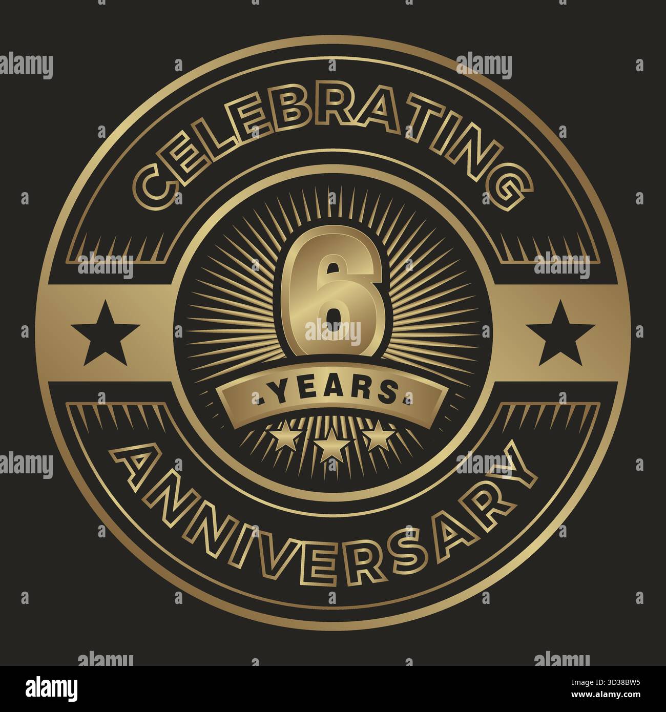 6 years anniversary logo design, celebrating anniversary emblem logo ...