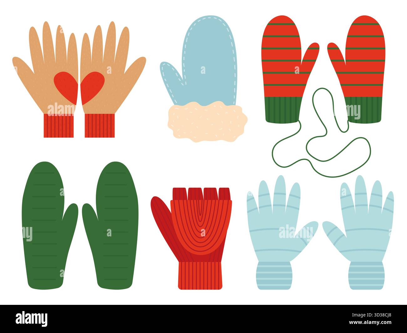 Warm woolen knitted gloves Stock Vector Images - Alamy