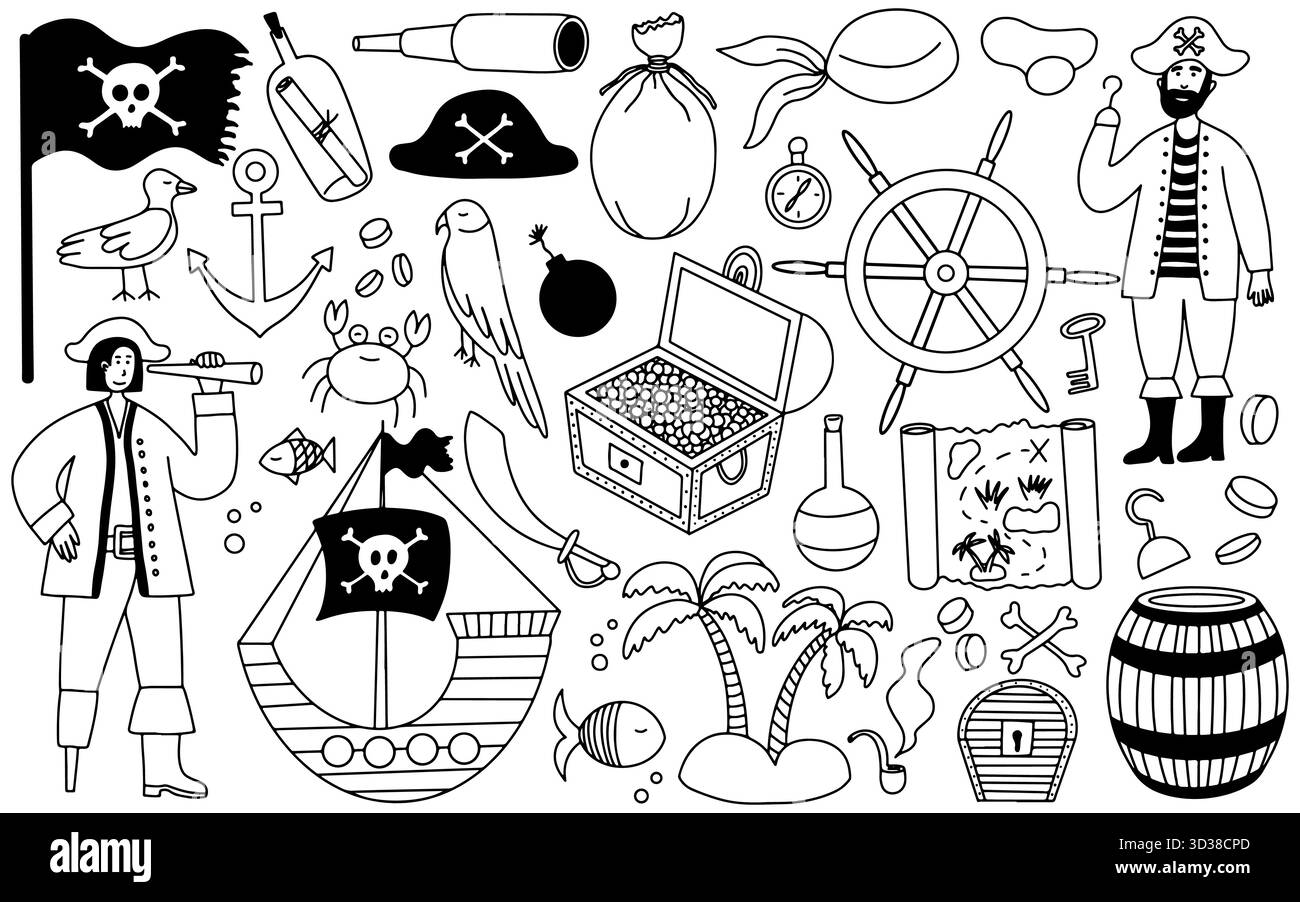 Pirate gold Black and White Stock Photos & Images - Alamy