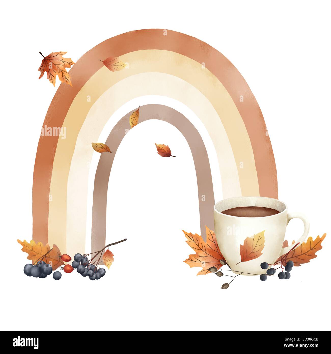 Autumn coffee cup leaves Cut Out Stock Images & Pictures - Alamy