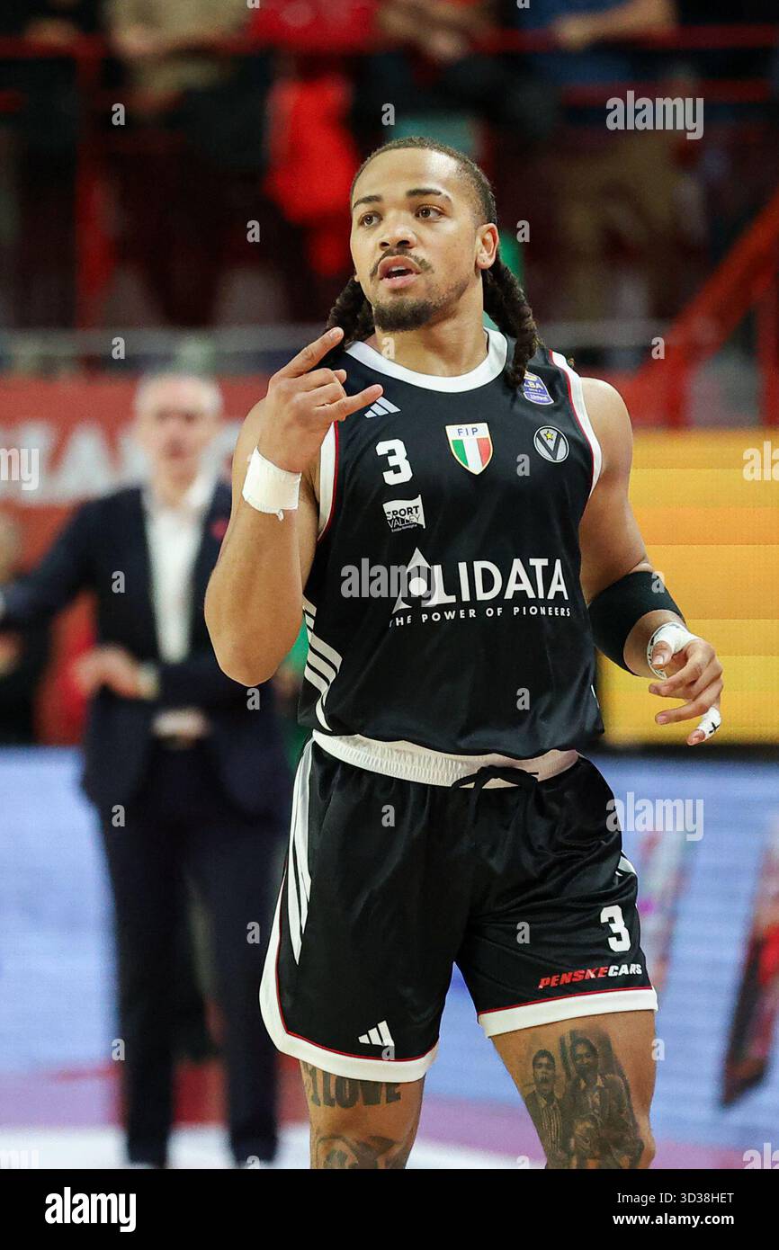 CARSEN EDWARDS during Openjobmetis Varese vs Virtus Olidata Bologna ...
