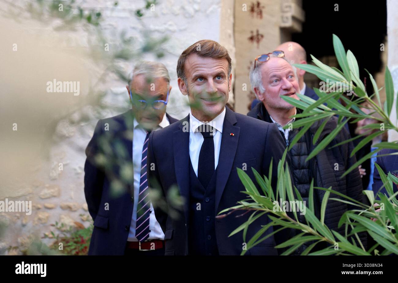 French President Emmanuel Macron visits the newly renovated Pierre Loti ...