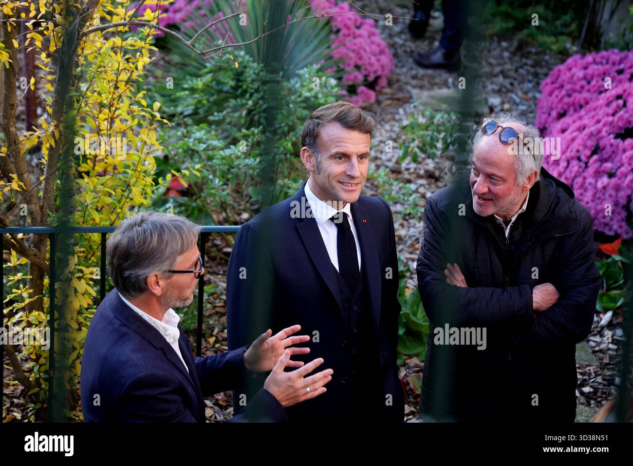 French President Emmanuel Macron and Director of Cultural Affairs for ...