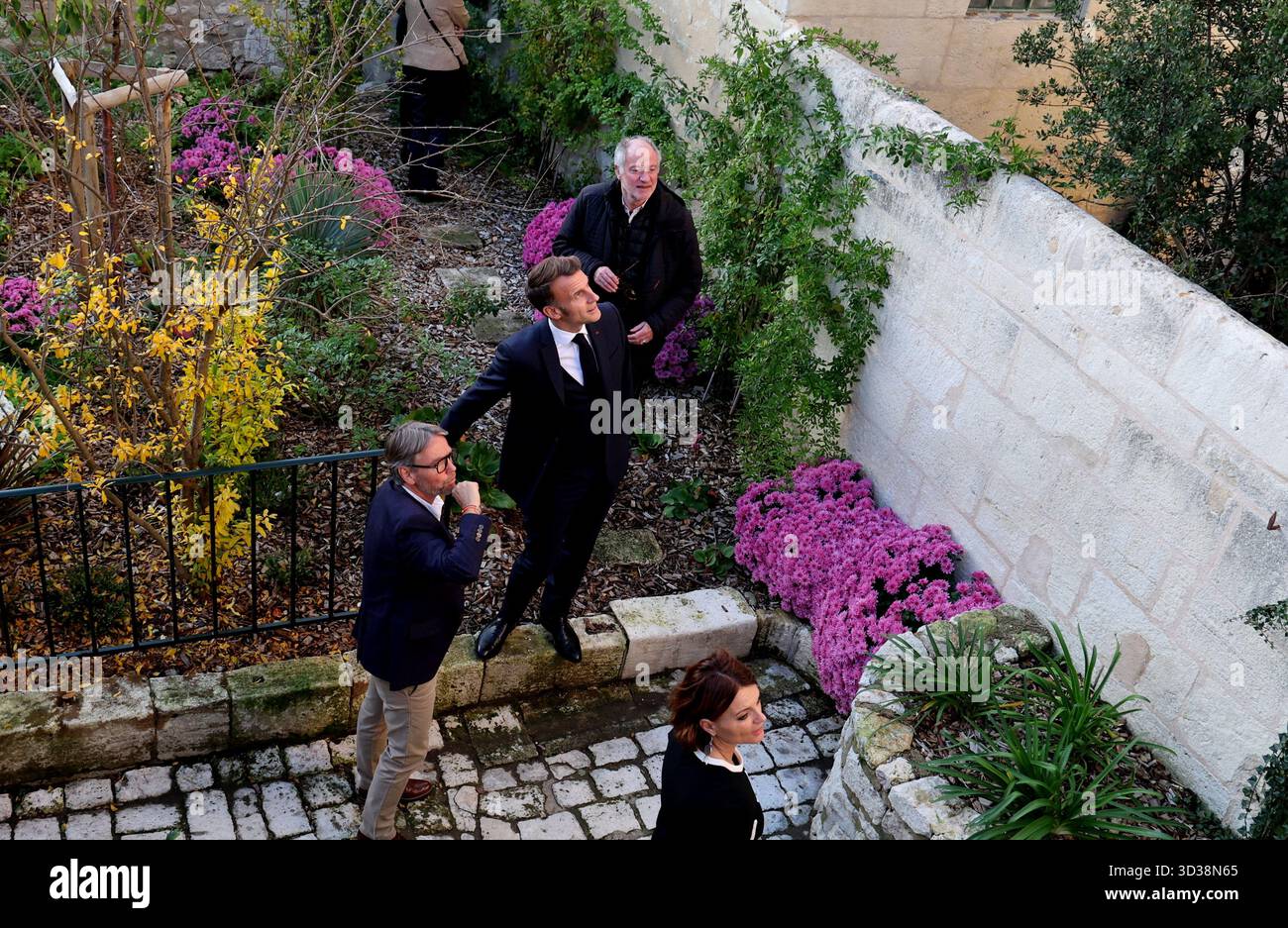French President Emmanuel Macron and Director of Cultural Affairs for ...