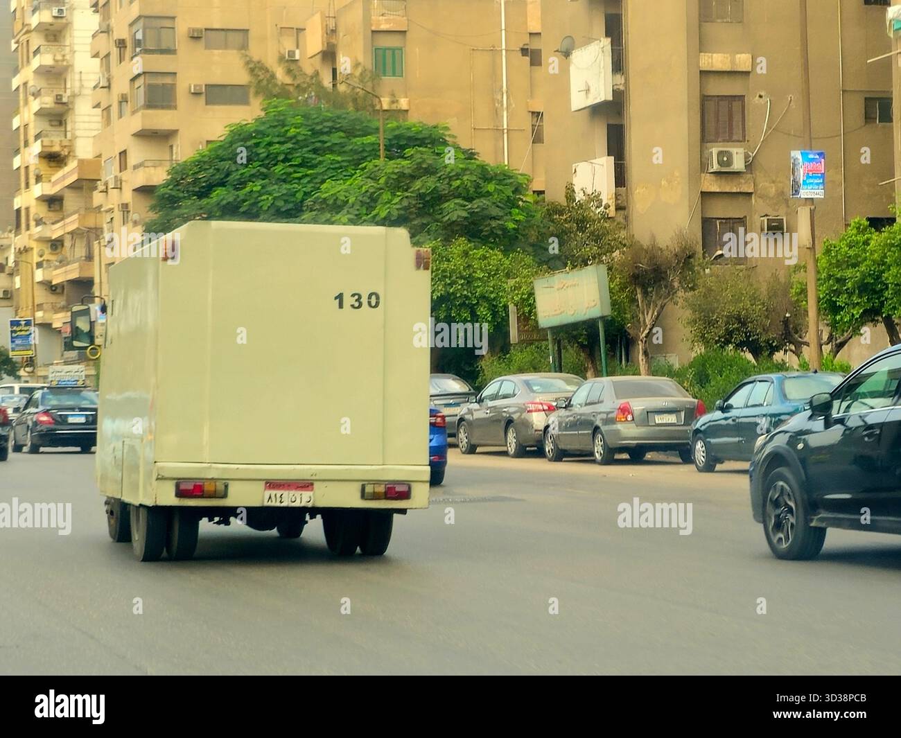 Cairo, Egypt, November 2 2025: A money transfer truck, an armored truck ...