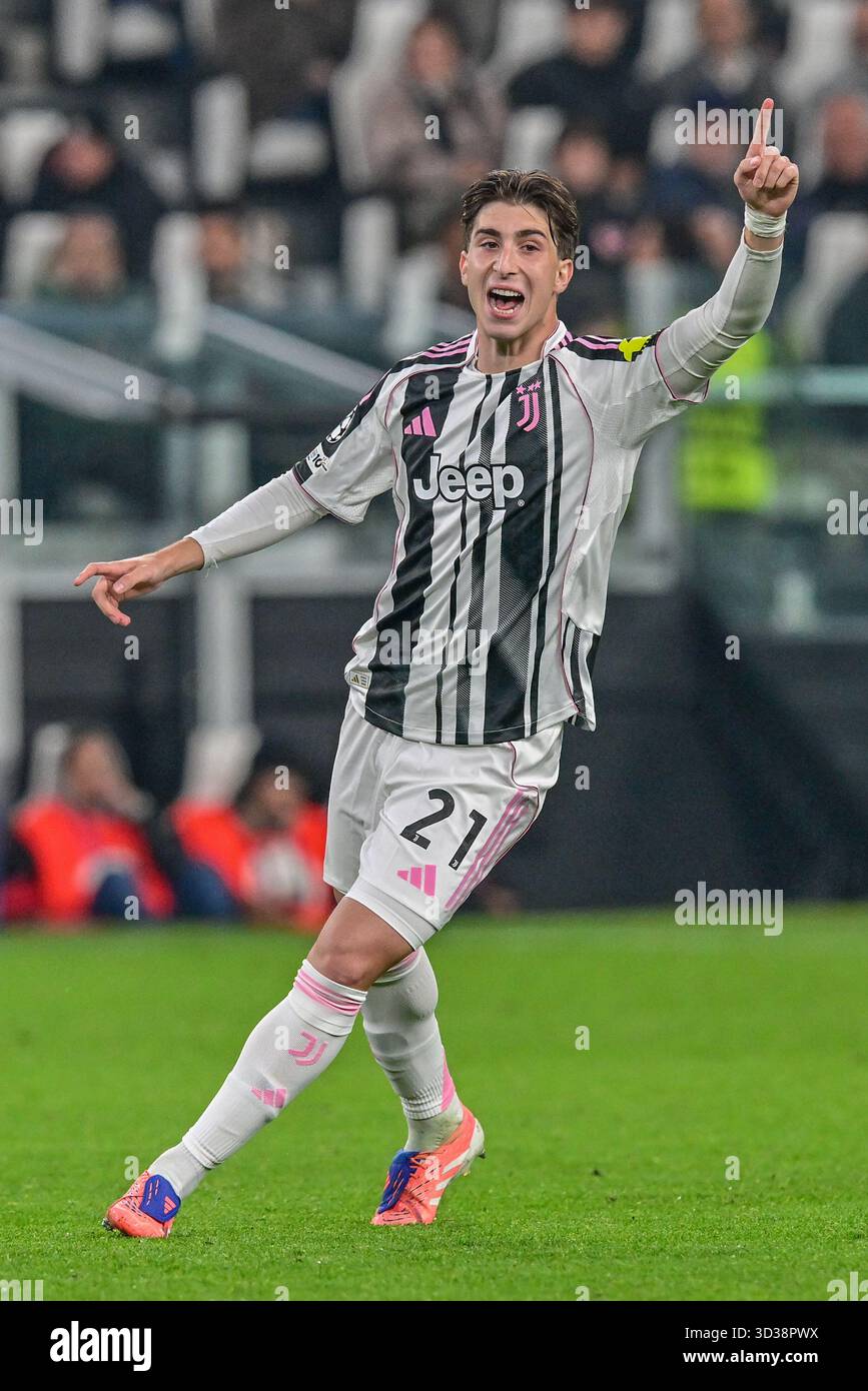 Turin, Italy. 04th, November 2025. Fabio Miretti (21) of Juventus seen ...