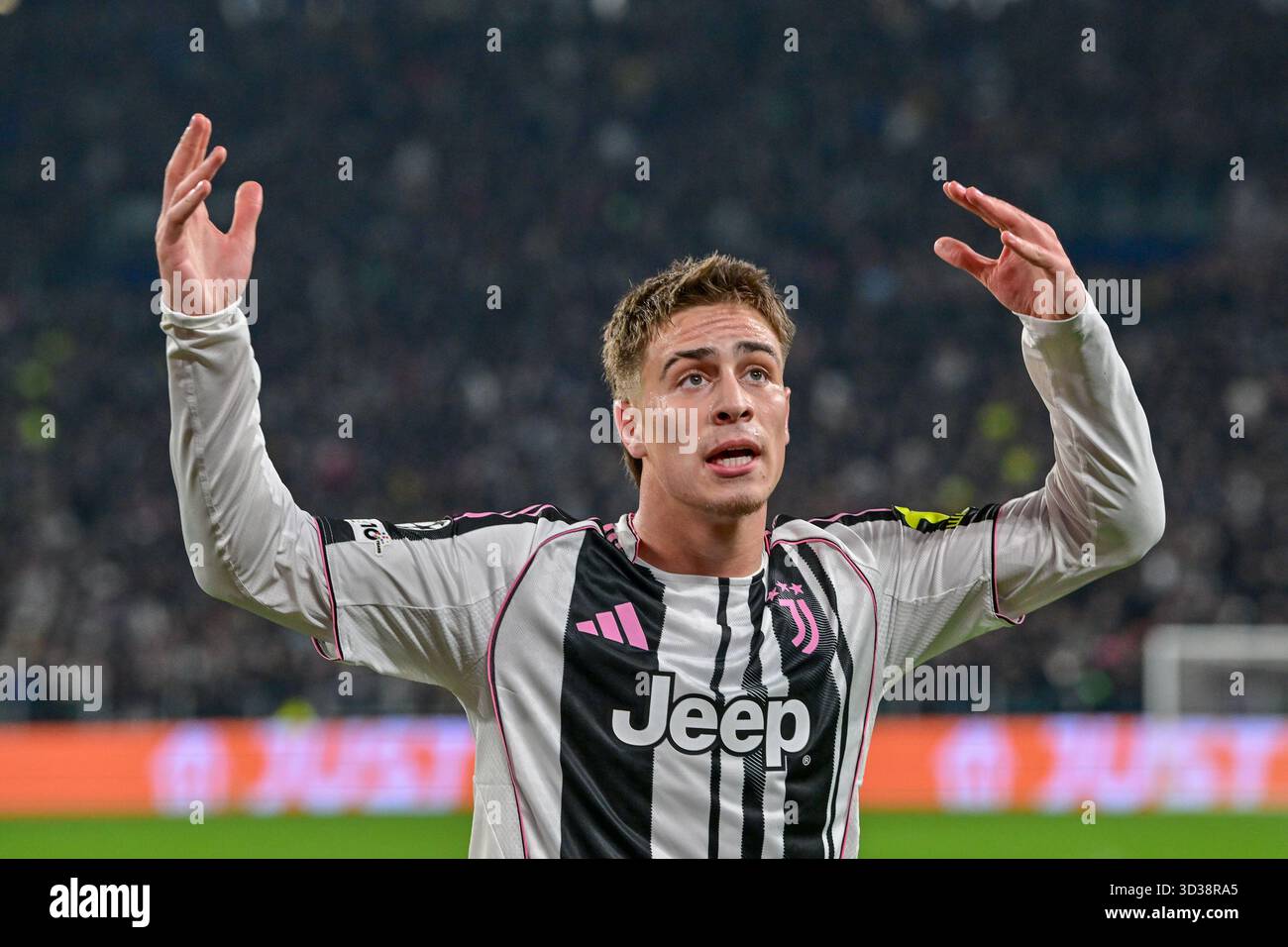 Turin, Italy. 04th, November 2025. Kenan Yildiz (10) of Juventus seen ...