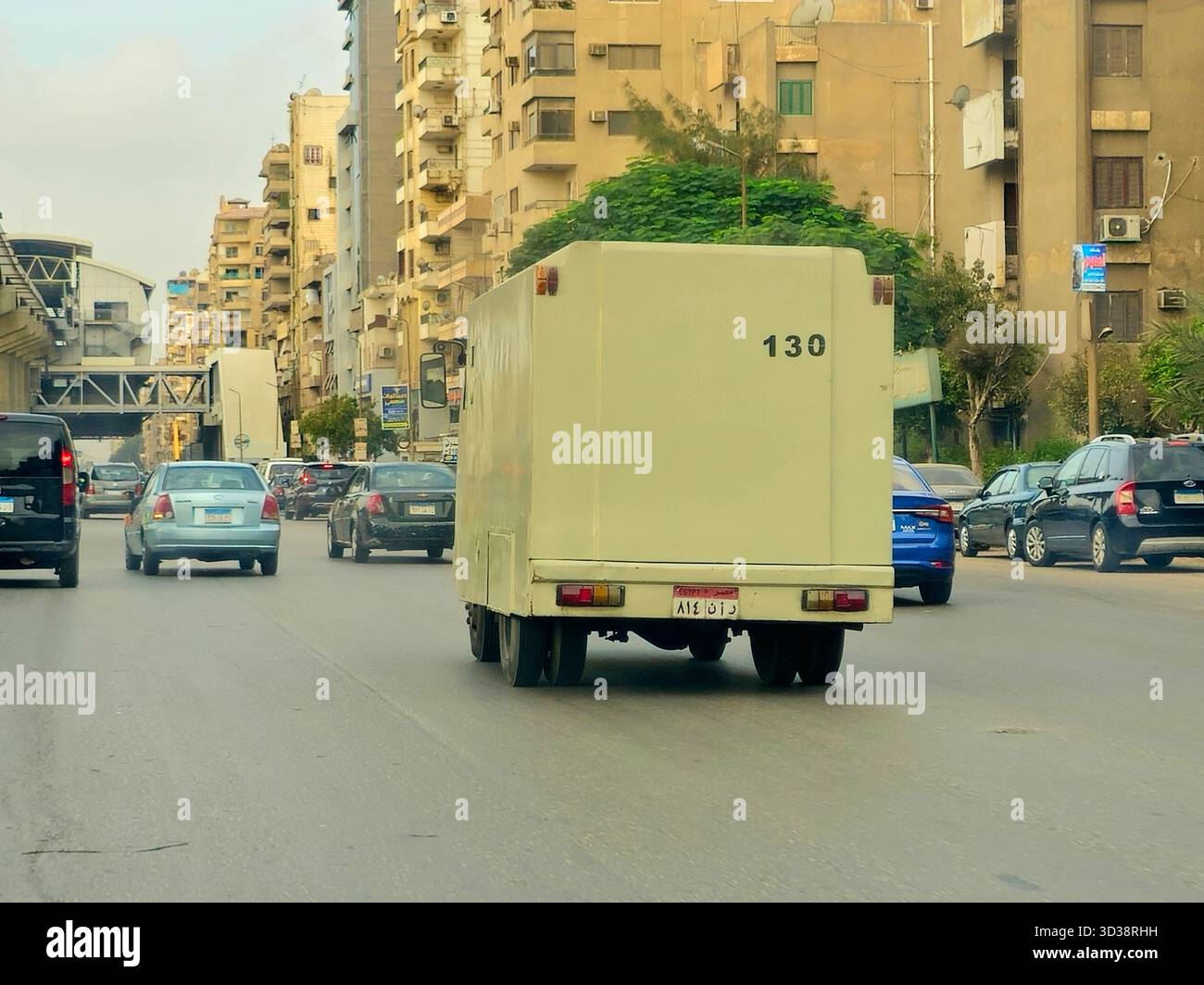Cairo, Egypt, November 2 2025: A money transfer truck, an armored truck ...