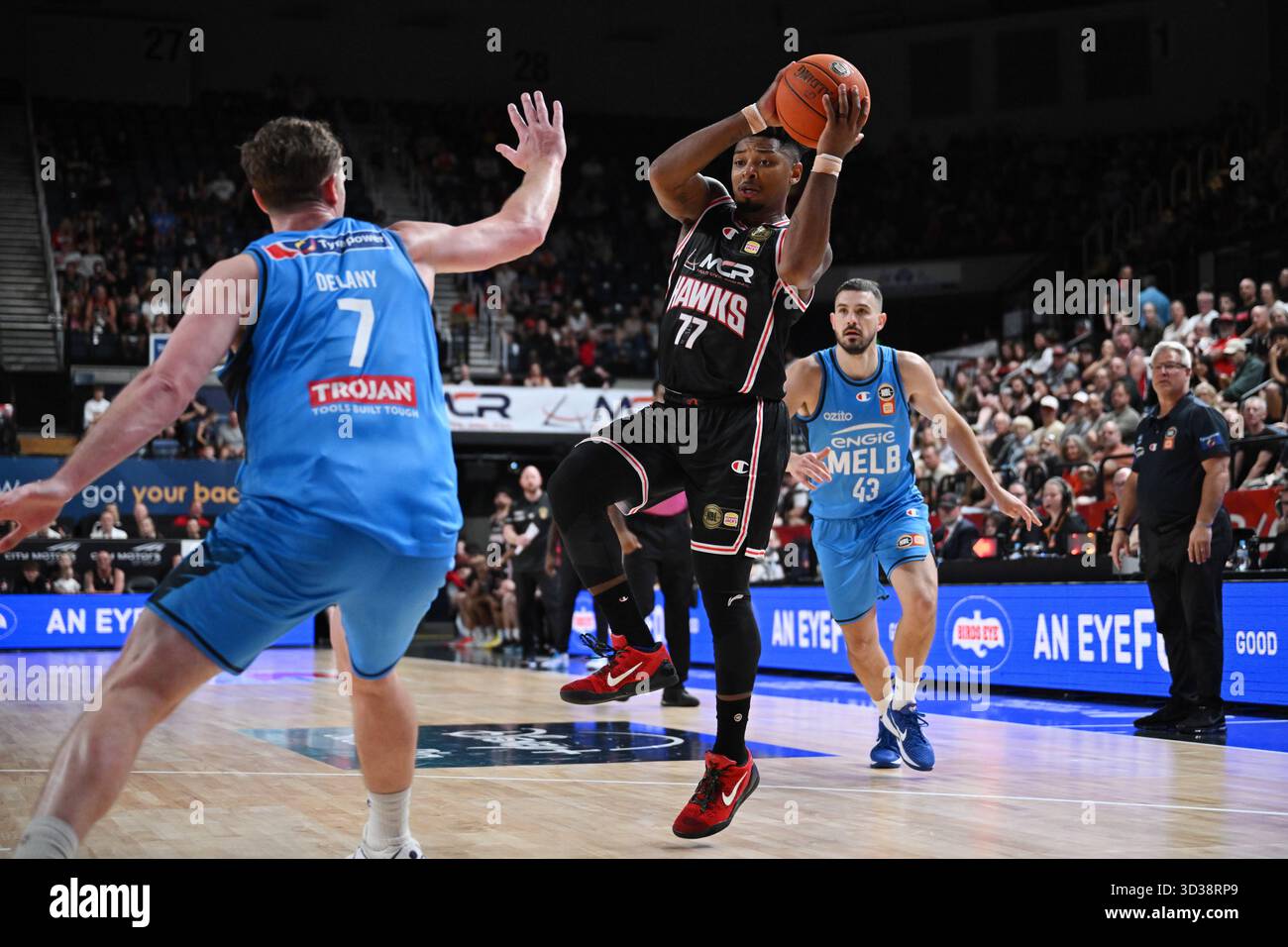 Quentin Petersen of the Hawks during the NBL Round 8 match between the ...