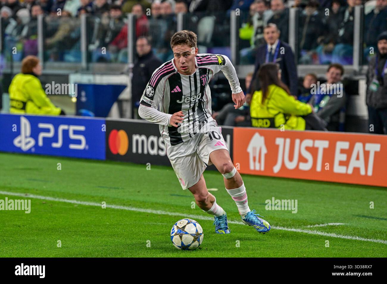Turin, Italy. 04th, November 2025. Kenan Yildiz (10) of Juventus seen ...