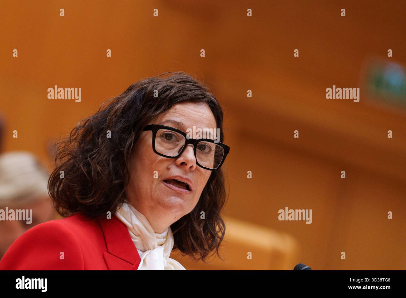 ERC Senator Laura Castel speaks during a plenary session in the Senate ...