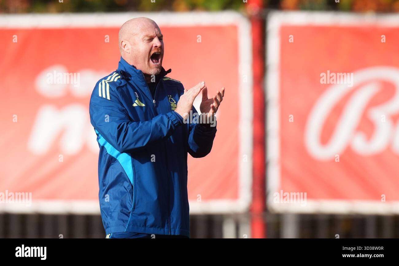 Nottingham Forest manager Sean Dyche during a training session at the ...