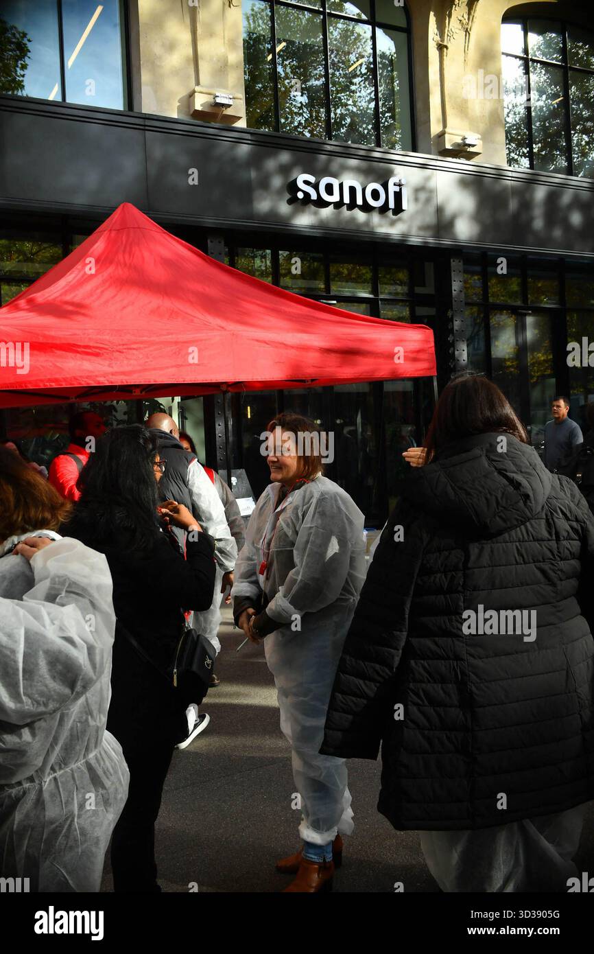The inter-union union calls for a rally in front of La Maison Sanofi to ...