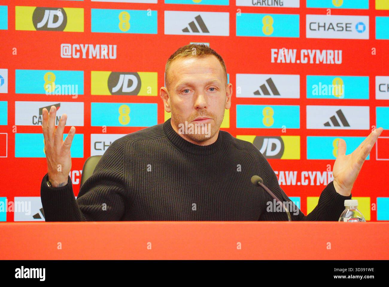 Wales head coach Craig Bellamy during the squad announcement press ...