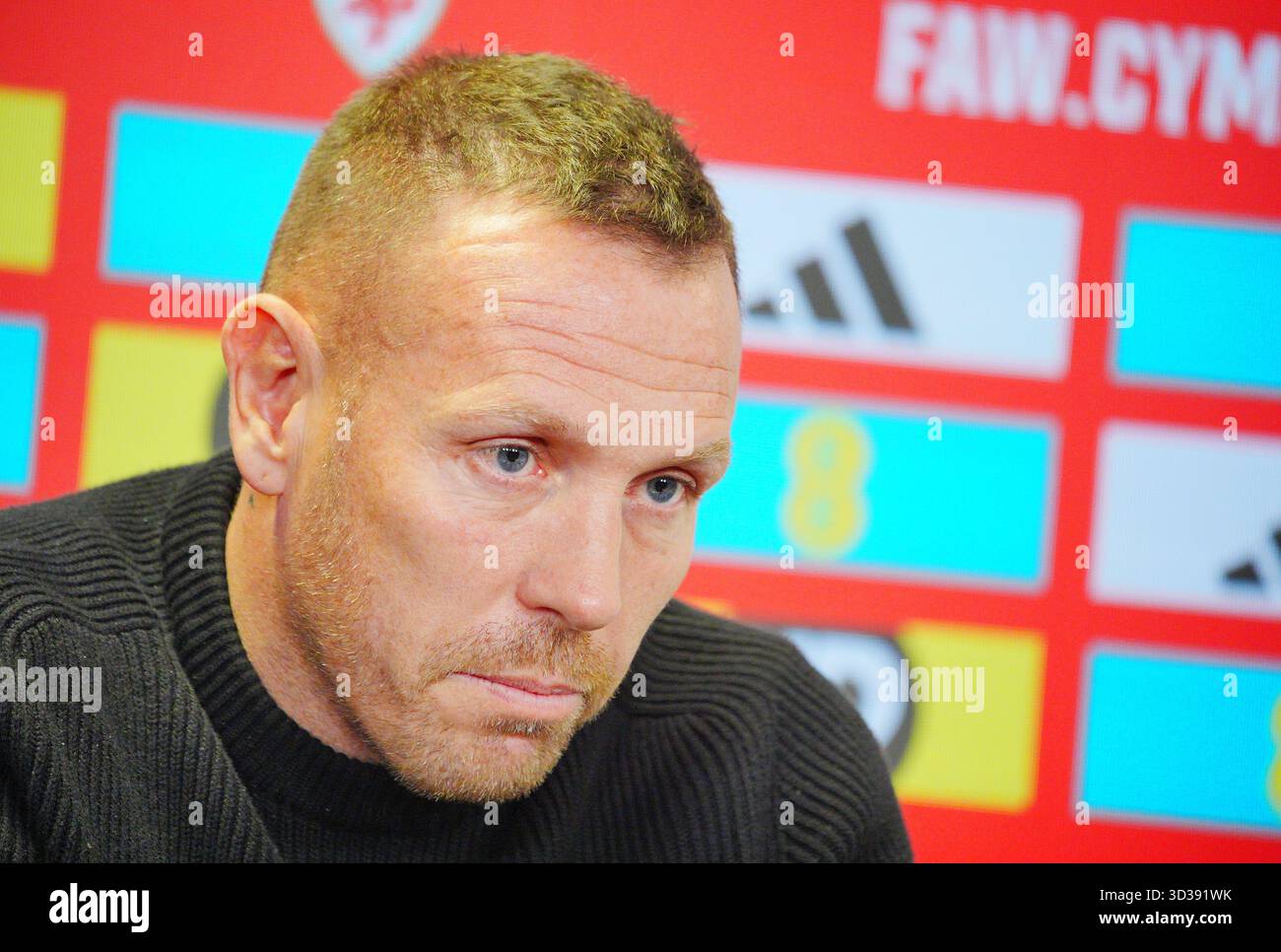 Wales head coach Craig Bellamy during the squad announcement press ...