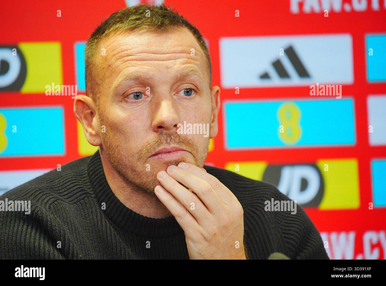 Wales head coach Craig Bellamy during the squad announcement press ...
