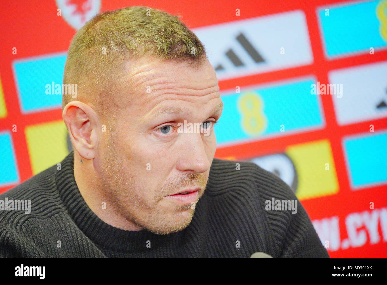 Wales head coach Craig Bellamy during the squad announcement press ...